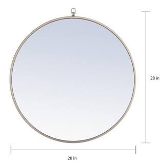 Strick & Bolton Patti Metal 28-inch Round Mirror with Decorative Hook ...