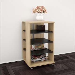 Nexera Jasper Mobile Storage Tower, Biscotti & Black - Bed Bath ...