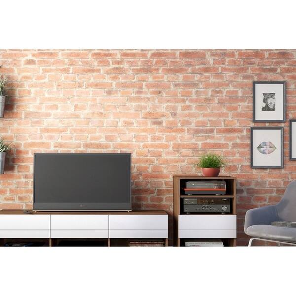 Nexera Sequence 1 Drawer Audio Cabinet, Walnut and White - Bed Bath & Beyond - 22749027