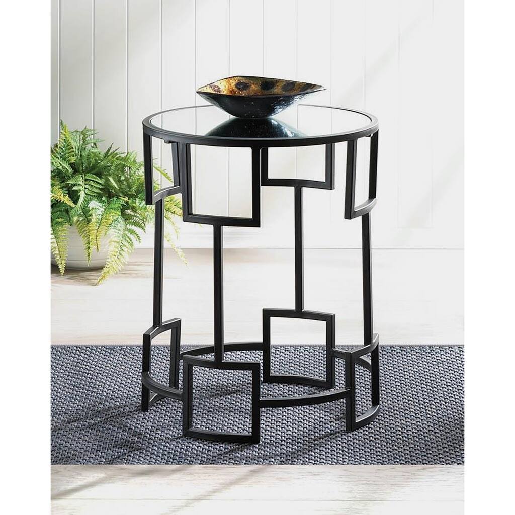 Bonita Geometric Design Round End Table - Overstock - 22750753