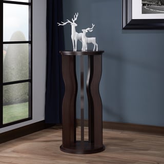Furniture of America Tula Contemporary Tall Walnut Round End Table ...