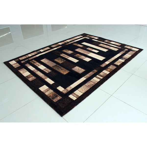 Rug Tycoon Abstract Modern Contemporary Black Rug - 3'0"x5'0 ...