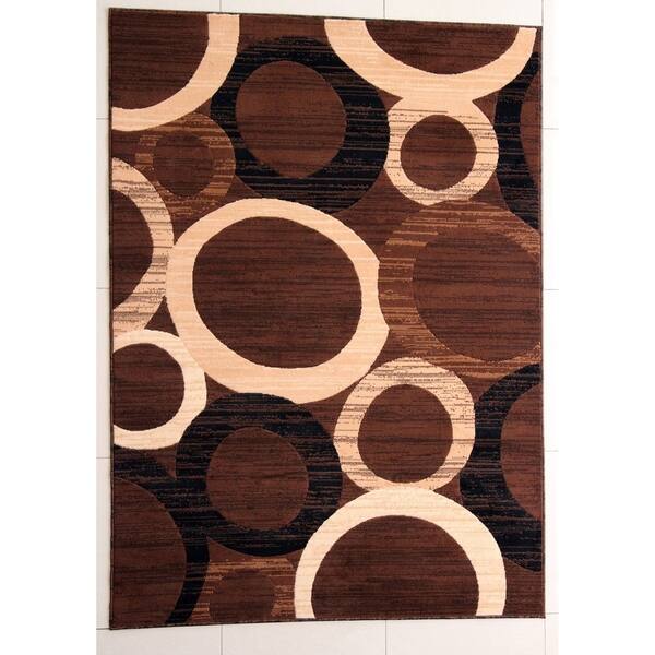 Rug Tycoon Abstract Modern Contemporary Brown Rug - 4'0"x6'0 ...