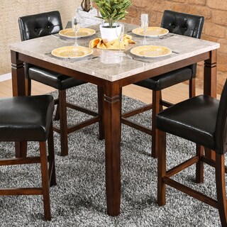 Furniture of America Terese Genuine Marble Top 42-inch Brown Cherry ...