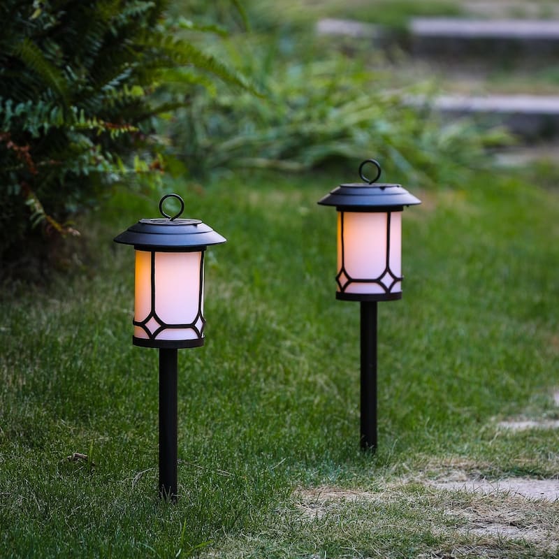 Onemo Solar Pathway Lights (Set of 2) by Havenside Home - Overstock ...