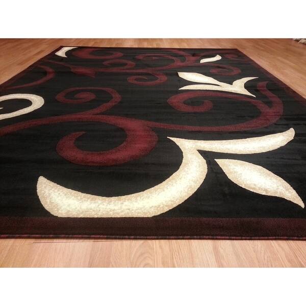 Rug Tycoon Abstract Modern Contemporary Black Rug - 2'0"x7'2 ...