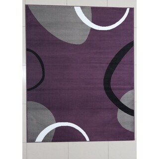 Rug Tycoon Abstract Modern Contemporary Purple Rug - 5'3"x7'2 ...