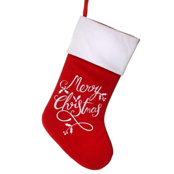 20" Merry Christmas Stocking 2 Piece Set - Bed Bath & Beyond - 22815372
