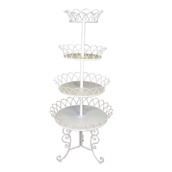 Sagebrook Home 4-TIER WHITE METAL DISPLAY STAND, KD - Bed Bath & Beyond ...