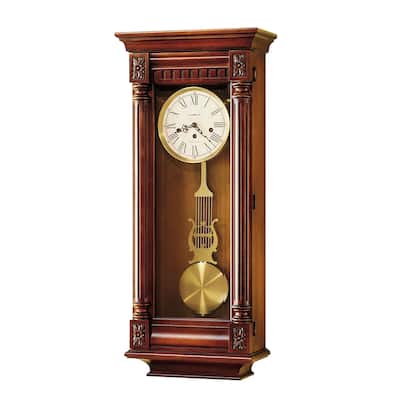 Howard Miller Malia Grandfather Clock Style Chiming Wall Clock with ...