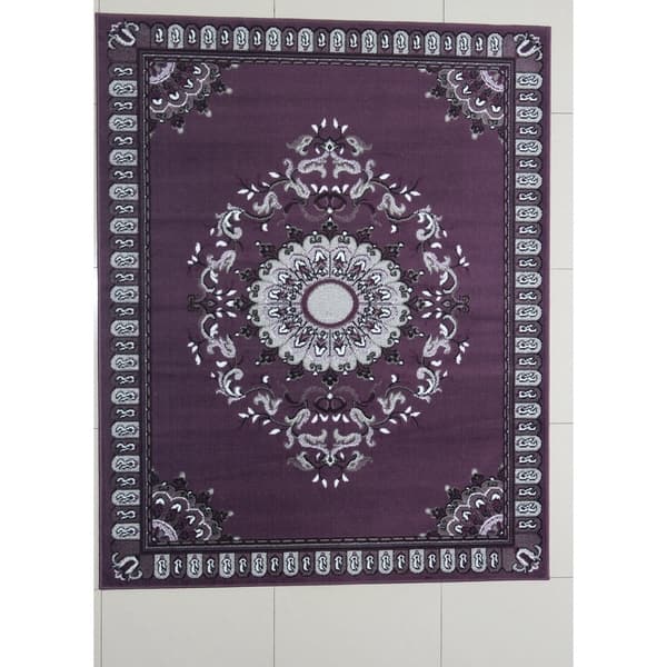 Rug Tycoon Oriental Traditional purple Rug - 5'3"x7'2"rectangular - Bed ...