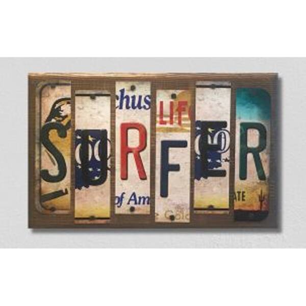Smart Blonde WS-094 Surfer License Plate Strips Novelty Wood Sign - Bed ...