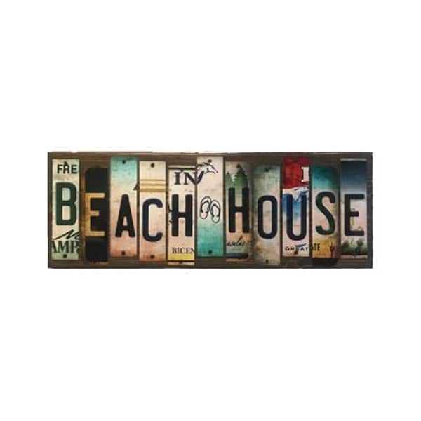 Smart Blonde WS-017 Beach House License Plate Strip Novelty Wood Sign ...