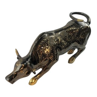 Natural Geo Brass Bull Figurine Decor - Bed Bath & Beyond - 22822783