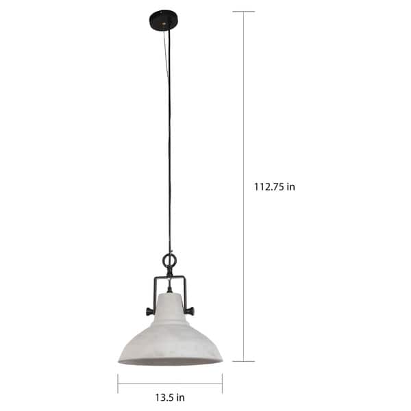 Strick & Bolton Benedict Concrete/ Black Iron Ceiling Fixture - Bed ...
