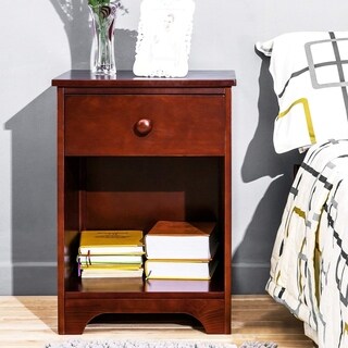 Harper & Bright Designs Wooden Night Stand with Storage Shelf and ...