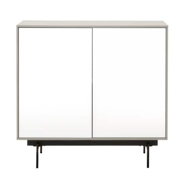 2-Door Modular Wooden Buffet With Sleek Legs White and Black - Bed Bath ...