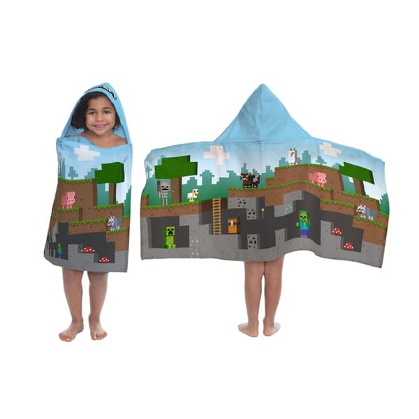 Minecraft Overworld Adventure Hooded Towel - Bed Bath & Beyond - 22828259