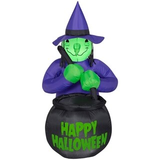 Halloween Air-blown Inflatable Witch and Cauldron - On Sale - Bed Bath ...