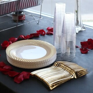 Swirl Disposable Plastic Buffet Party Package - For Party's and ...