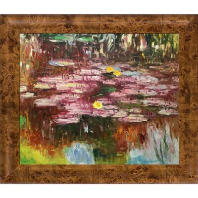 La Pastiche Claude Monet 'Water Lilies' Hand Painted Oil Reproduction ...