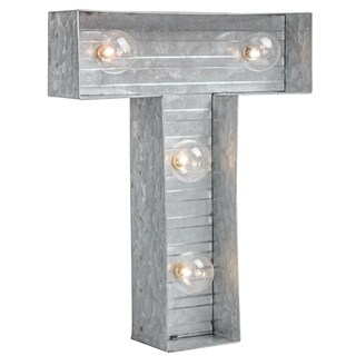 American Art Decor Marquee LED Letter T Metal Sign (12", Battery ...