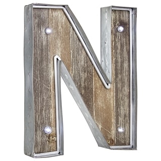 DISCONTINUED - American Art Decor Marquee LED Letter N Wood Metal Sign ...