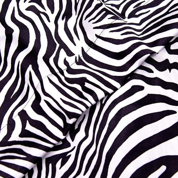 Honeymoon Full Sheet Set Luxury Silkily Like Satin Bed Sheets, Zebra ...