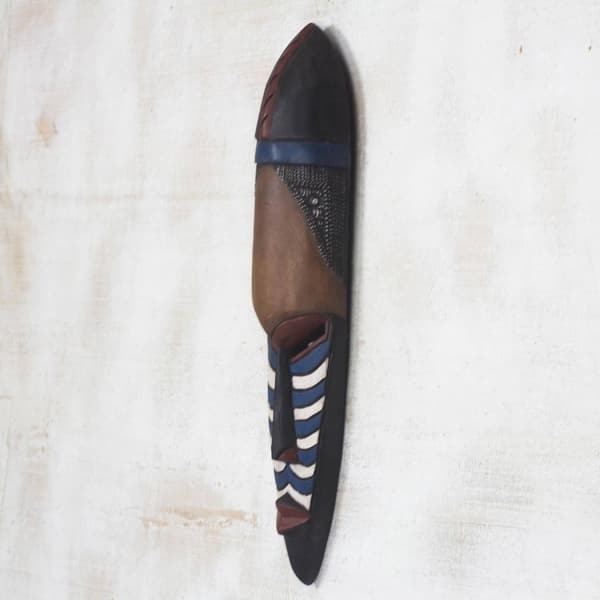 Handmade Ghanaian Princess African Wood And Aluminum Mask (Ghana) - Bed ...