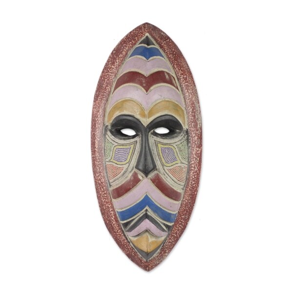 Handmade Ghanaian Princess African Wood And Aluminum Mask (Ghana) - Bed ...