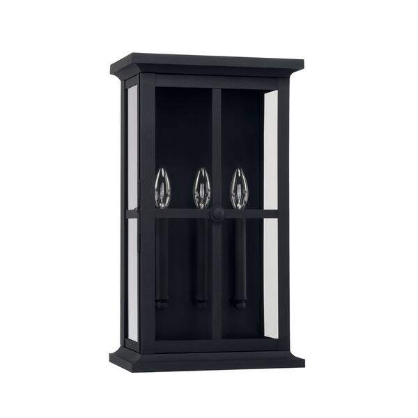 Mansell 3-light Black Outdoor Wall Lantern - Bed Bath & Beyond - 22855622