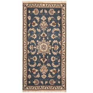 Handmade One-of-a-Kind Nain Wool and Silk Rug (Iran) - 2'4 x 4'8 - Bed ...