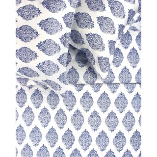 Printed Design Cotton Collection 400 Thread Count Navy Bali Duvet Set ...