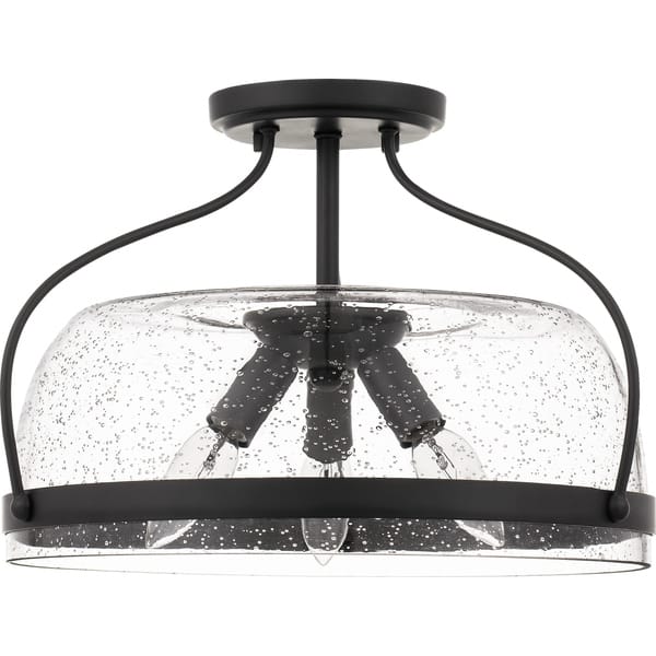 Strick & Bolton Pascal Black 3-light Semi-flush Mount - Bed Bath ...