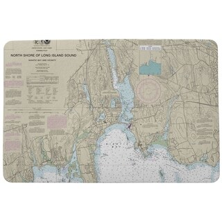 North Shore Long Island to Niantic Bay, CT Nautical Map Door Mat 18x26 ...