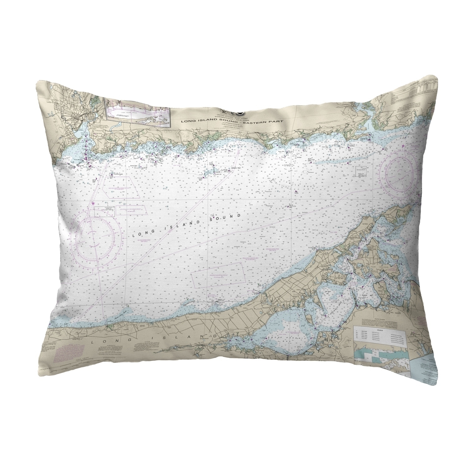 Beaufort Inlet and Part of Core Sound, NC Nautical Map Small Pillow ...