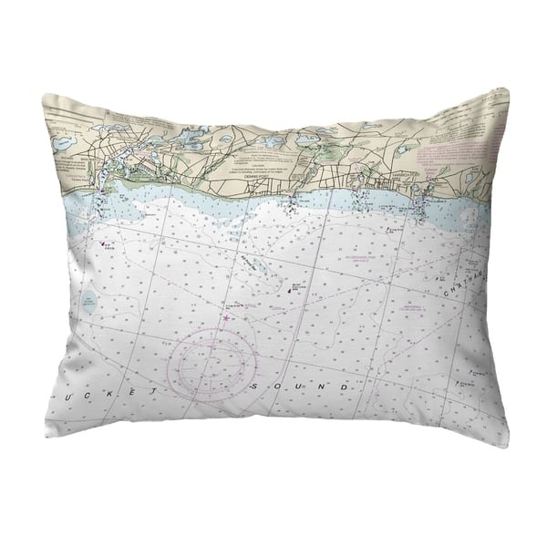 Harwich Port, MA Nautical Map Noncorded Indoor/Outdoor Pillow 16x20 ...