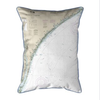 New River Inlet to Cape Fear - Topsail, NC Nautical Map Small Pillow ...