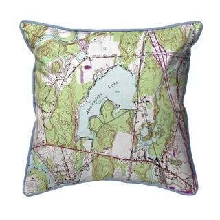 Alexander's Lake, CT Nautical Map Extra Large Zippered Pillow - Bed ...