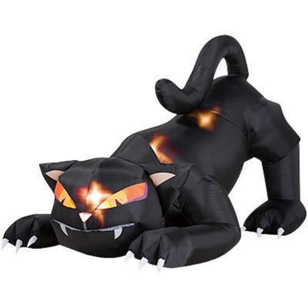 Airblown Inflatables 6 ft. W x 4 ft. H Animated BlackCat, Turning Head ...