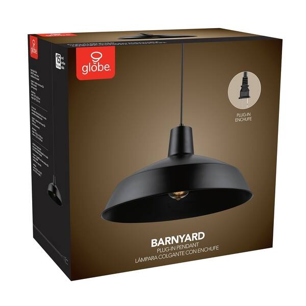 Barnyard 1-Light Matte Back Plug-In Pendant - On Sale - Bed Bath & Beyond - 22887224