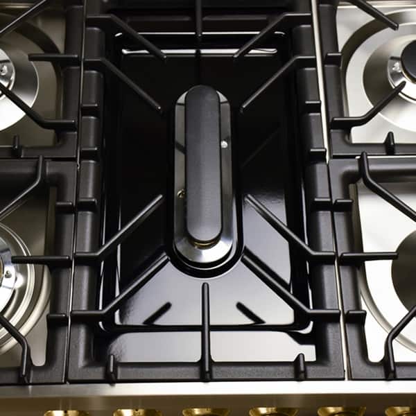 HALLMAN 36" Dual Fuel Italian Range, LP Gas, BSTrim in Stainless Steel ...