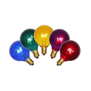 Pack of 5 Transparent Multi-Color G40 Globe Christmas Replacement Light ...