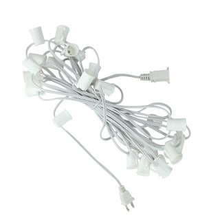 25' Commercial C9 Christmas Light Socket Set - 12" Spacing 18 Gauge ...