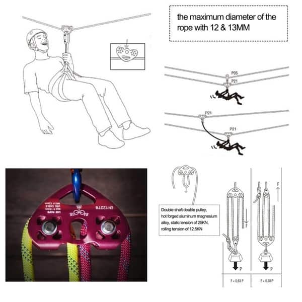 Outdoor Rock Climbing Zip Line Cable Rope Fast Speed Pulley - Bed Bath ...