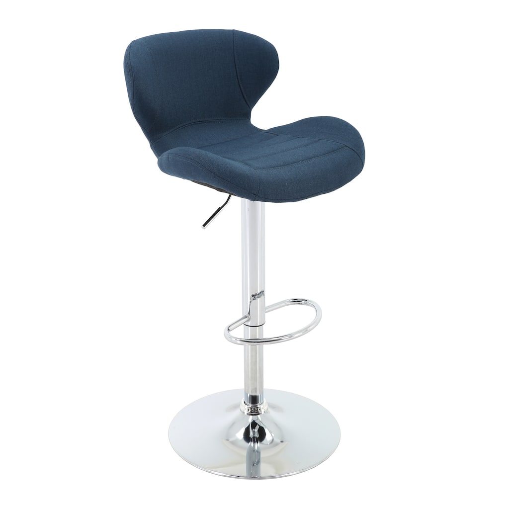 Adjustable Height Upholstered Barstool with Footrest - Overstock - 22902952