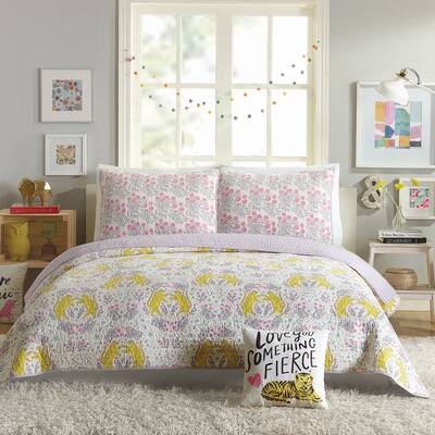Hello Lucky Tiger Flower Quilt Set by Makers Collective - Overstock ...