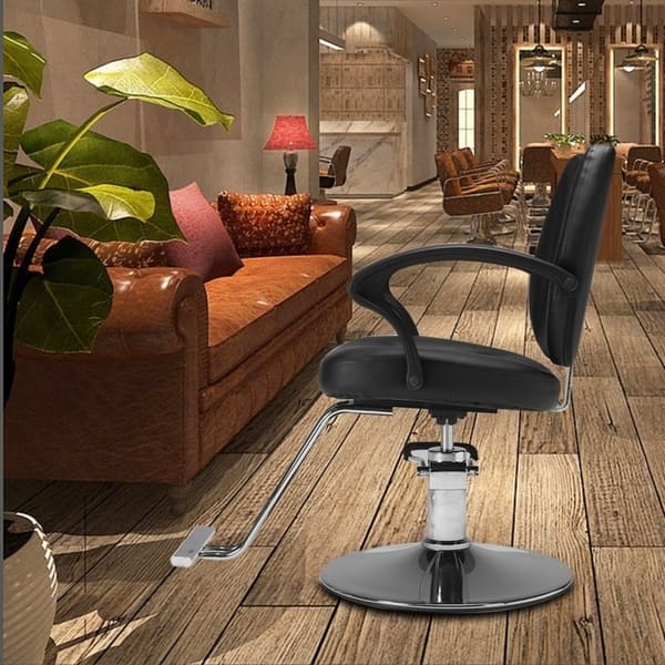 Adjustable Height Hydraulic Barber Chair With Footrest Armrest - Bed ...