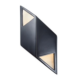 Ambiance Rhomboid 1-light Gloss Black Small LED Wall Sconce - Bed Bath ...