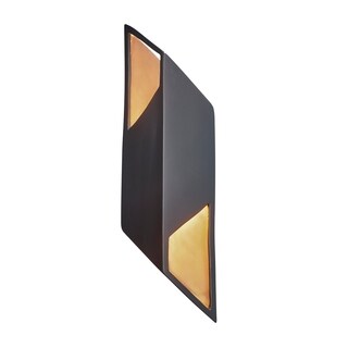 Ambiance Rhomboid 1-light Carbon Matte Black LED Wall Sconce - Bed Bath ...